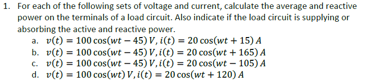 Solved Compute the power factor (pf) and reactive factor | Chegg.com