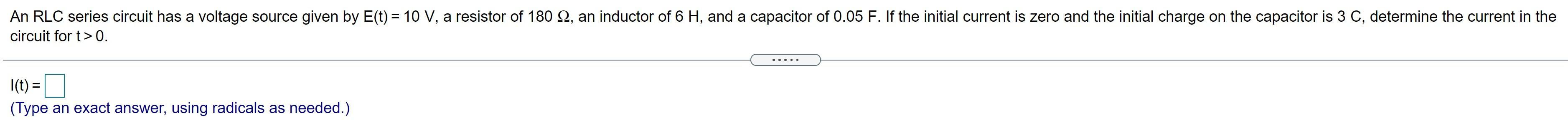 Solved An RLC series circuit has a voltage source given by | Chegg.com