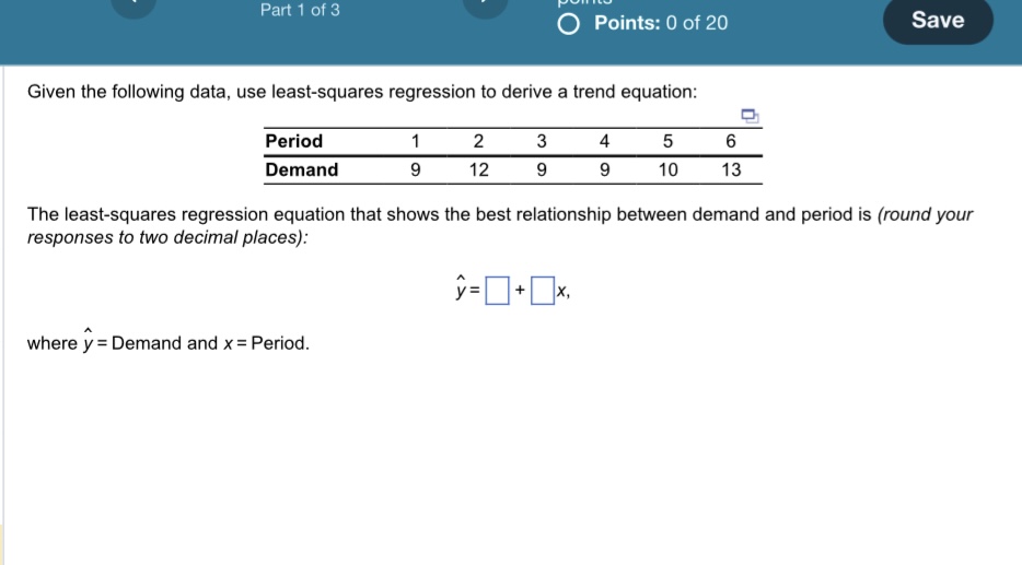Solved Given the following data, use least-squares | Chegg.com