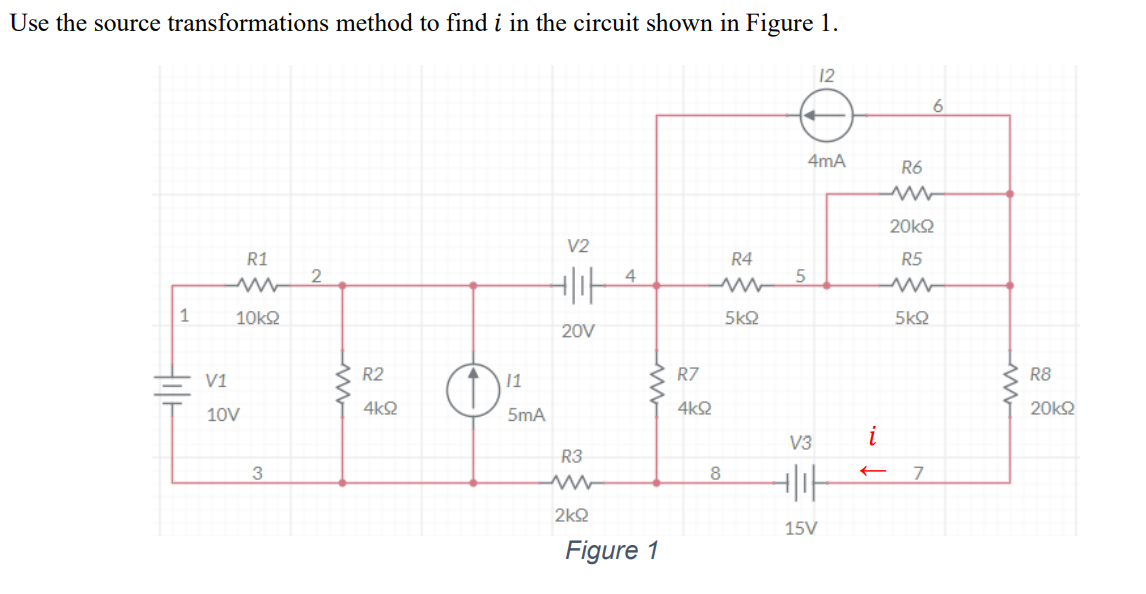 Solved Use the source transformations method to find i in | Chegg.com