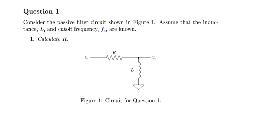 Solved Consider the passive filter circuit shown in Figure | Chegg.com