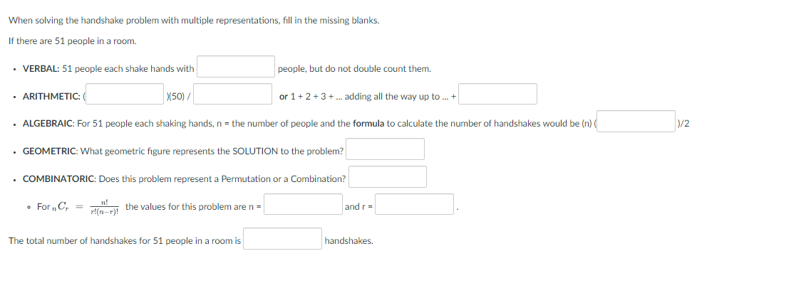 Solved When solving the handshake problem with multiple | Chegg.com