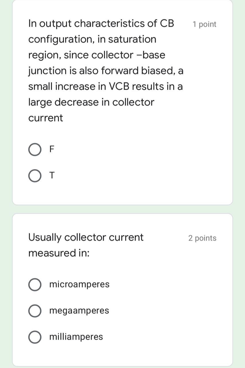 Solved 1 point In output characteristics of CB | Chegg.com
