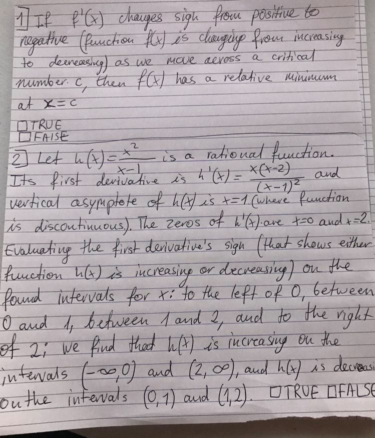 Solved 1 If f'(x) changes sigh from positive to negative | Chegg.com