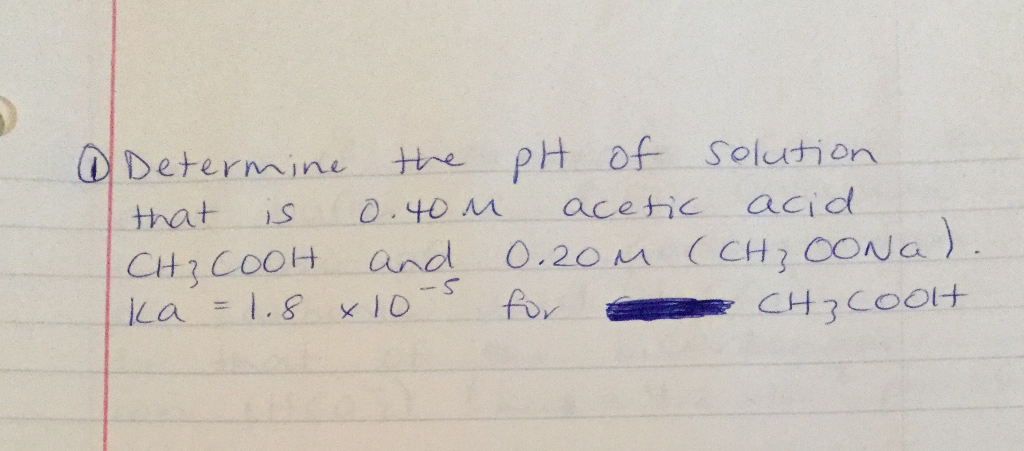 Solved Determine the pH of the solution that is 0.40M acetic | Chegg.com