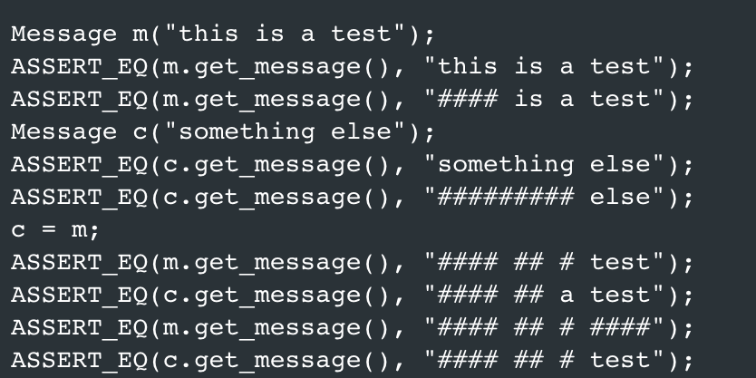 Message m("this is a test"); | Chegg.com