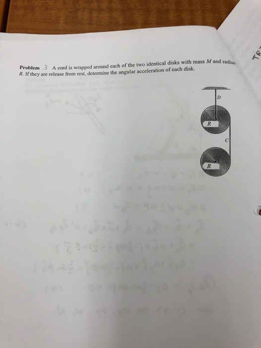 Solved Problem 3 A cord is wrapped around each of the two | Chegg.com