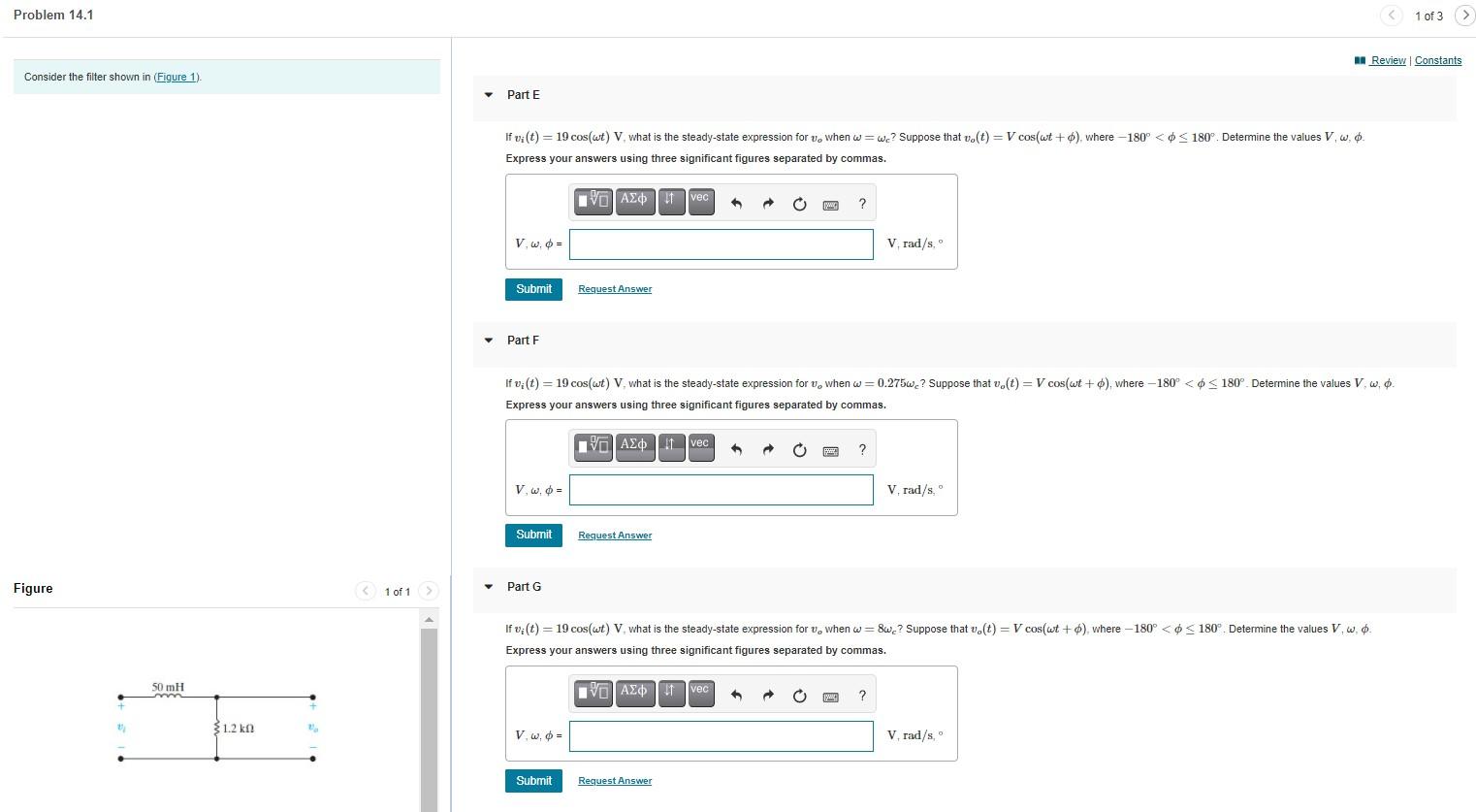 Solved Problem 14.1 1 A Review C Consider the filter shown | Chegg.com