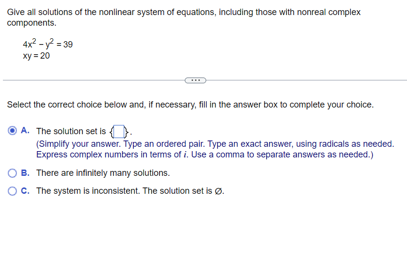 Solved Give all solutions of the nonlinear system of | Chegg.com