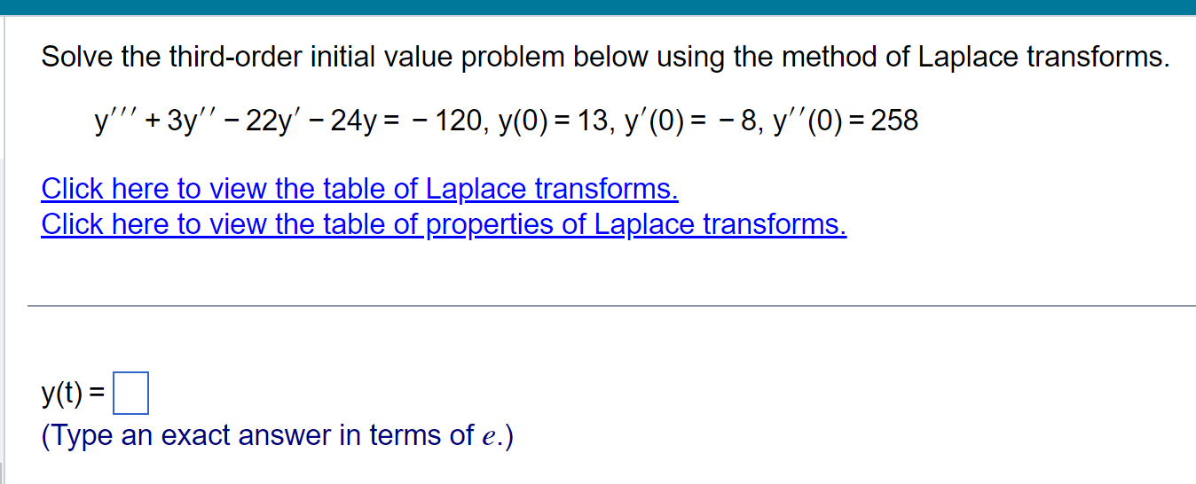 Solved Solve the third-order initial value problem below | Chegg.com