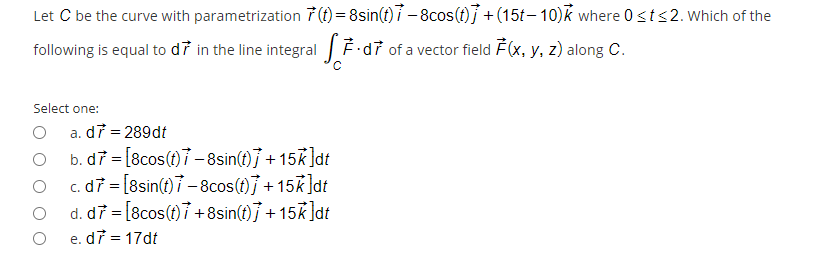 Solved Let C be the curve with parametrization 7 | Chegg.com