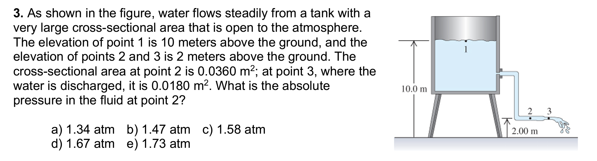 Solved 3. As shown in the figure, water flows steadily from | Chegg.com