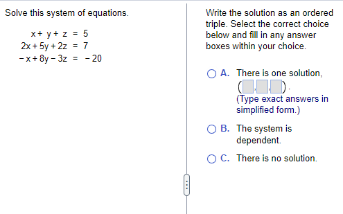 Solved Solve this system of | Chegg.com