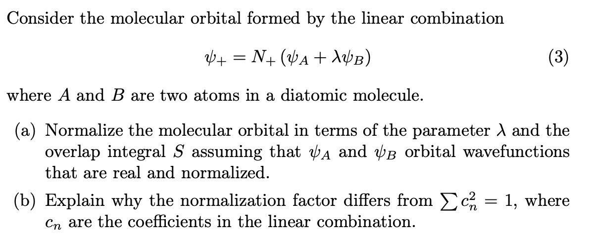 Solved 2 Consider The Molecular Orbital Formed By The