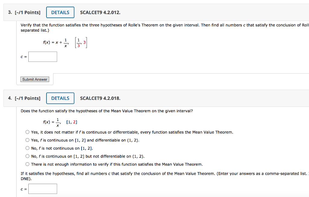 Solved -/1 Points] SCALCET9 4.2.012. Verify that the | Chegg.com