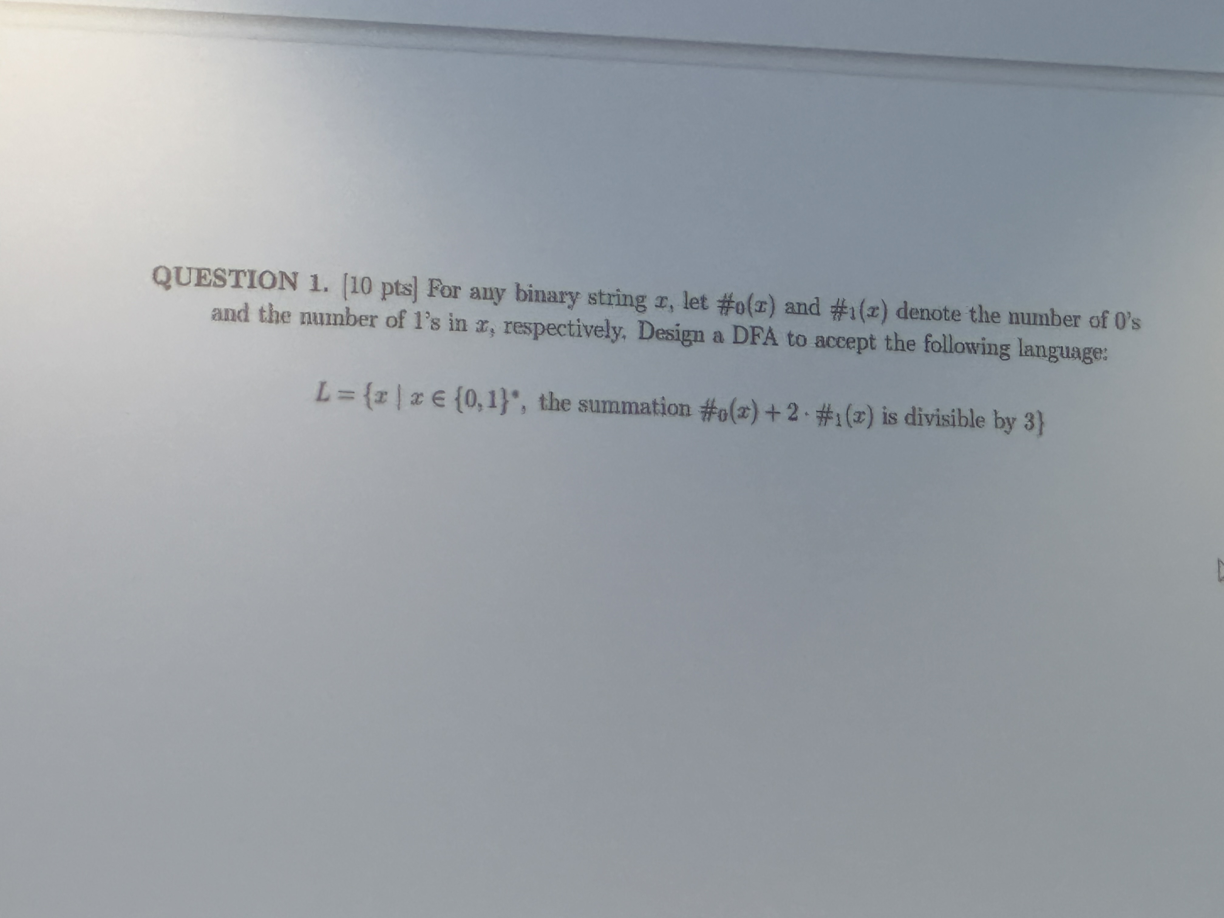 Solved QUESTION 1. 10 pts] For auy binary string x, let | Chegg.com