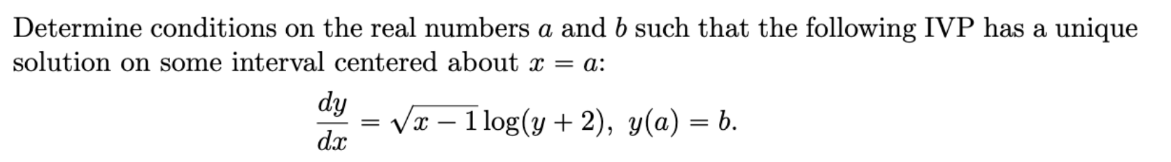 Solved Determine conditions on the real numbers a and b such | Chegg.com