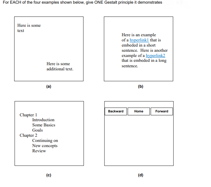 For EACH of the four examples shown below, give ONE | Chegg.com