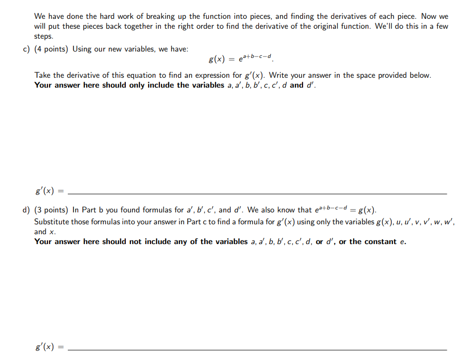 Solved roblem 1: Guided Derivative Calculation (38 points) | Chegg.com