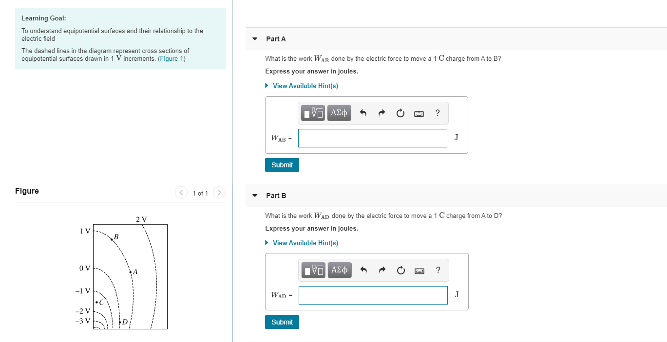 Solved Learning Goal: Part A To understand equipotential | Chegg.com