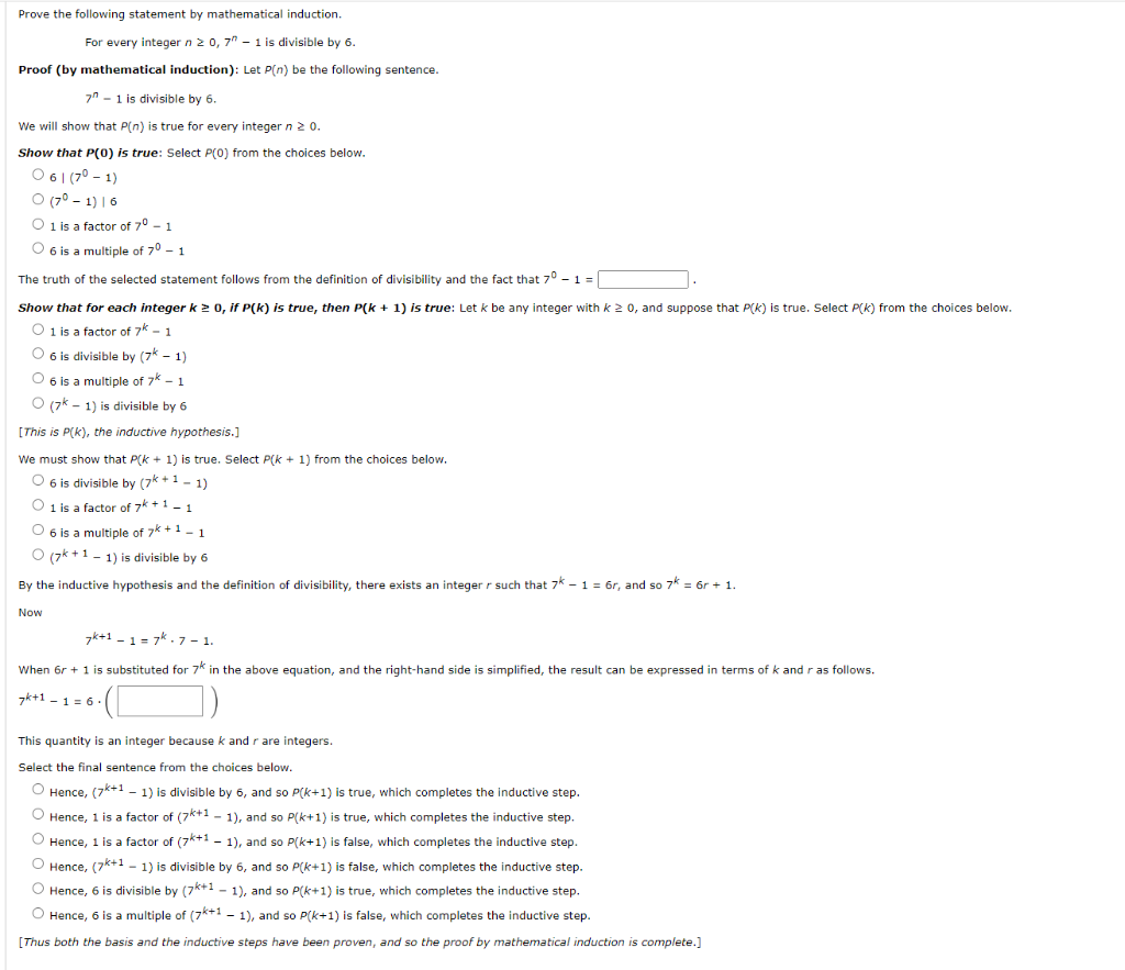 Solved Prove the following statement by mathematical | Chegg.com