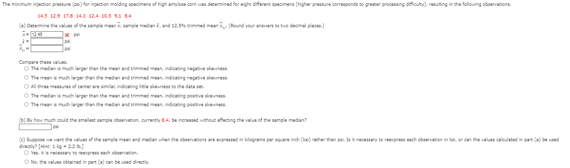 Solved The minimum injection pressure (psi) for injection | Chegg.com