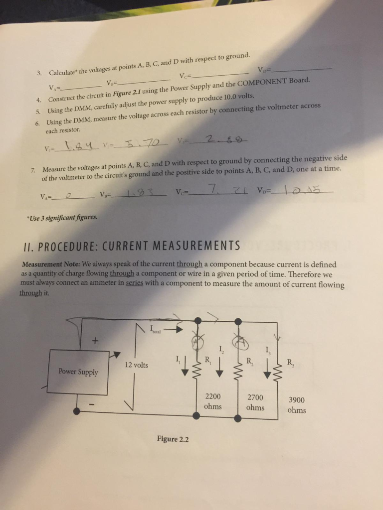 Solved Experiment 2 Current And Voltage Measurements I
