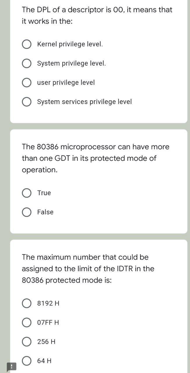 Solved The DPL of a descriptor is oo, it means that it works | Chegg.com