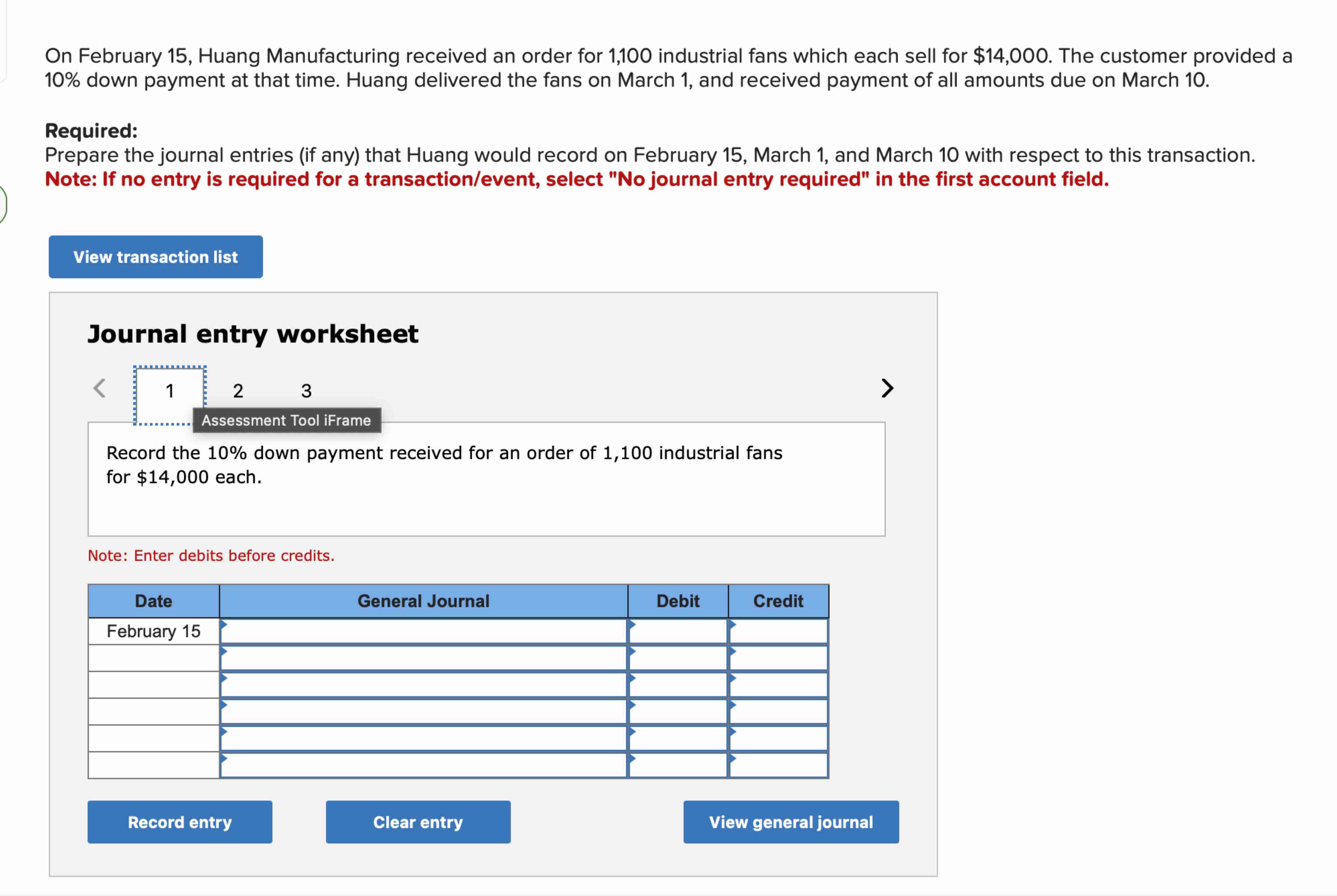 Solved On February 15, ﻿Huang Manufacturing received an | Chegg.com