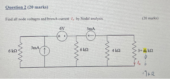 Solved Find all node voltages and branch current Ip by Nodal | Chegg.com