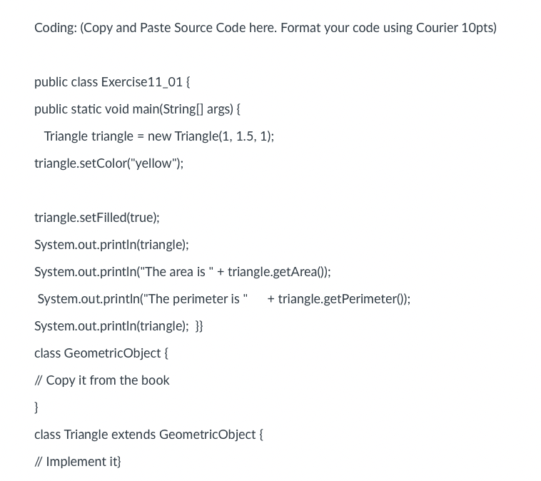 Solved Project: The Triangle Class Problem Description: | Chegg.com