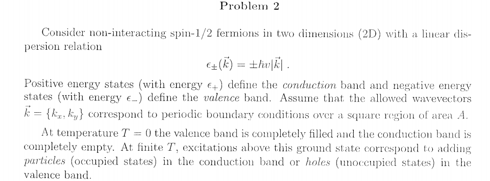 Problem 2 Consider non-interacting spin-1/2 fermions | Chegg.com