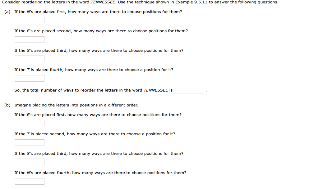 Solved Consider reordering the letters in the word | Chegg.com