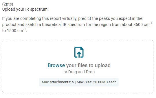 (2pts)Upload your IR spectrum.If you are completing | Chegg.com
