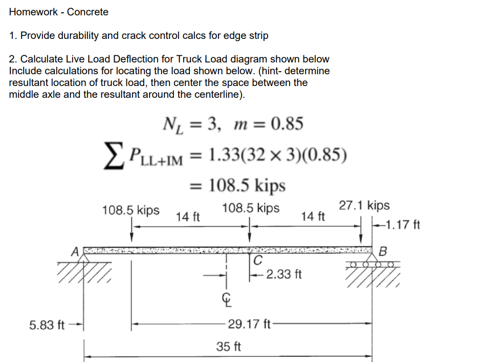 Solved 1. Provide durability and crack control calcs for | Chegg.com