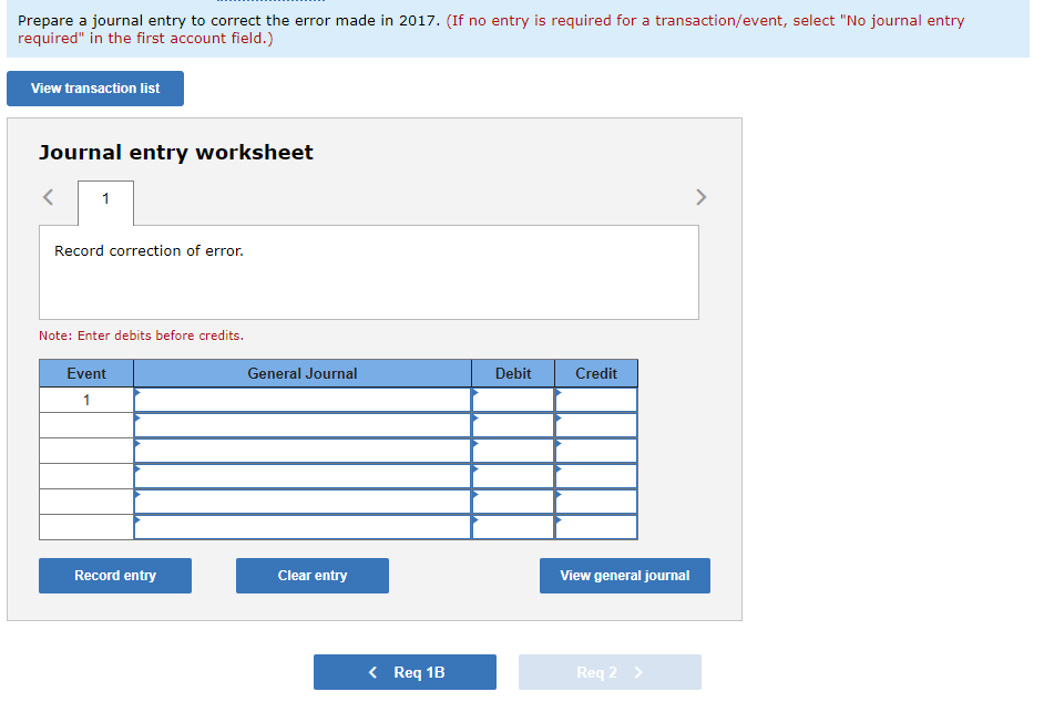 Solved Exercise 20-19 Error correction; inventory error | Chegg.com