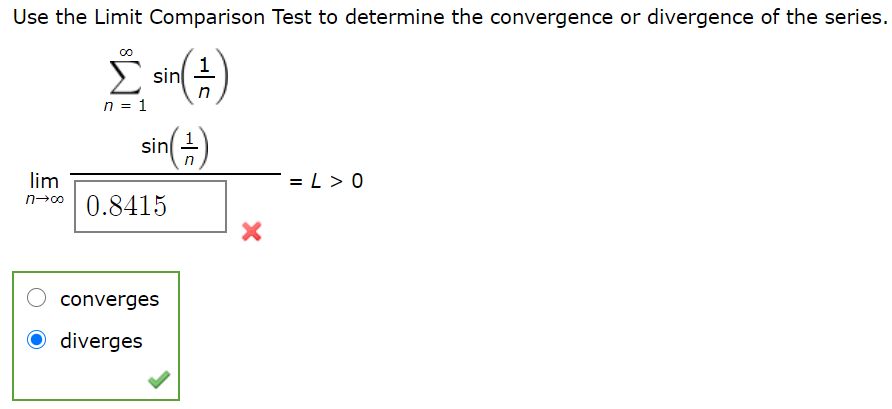 Solved Use The Limit Comparison Test To Determine The