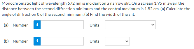 Solved Monochromatic light of wavelength 672 nm is incident | Chegg.com