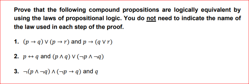 Solved Prove that the following compound propositions are | Chegg.com