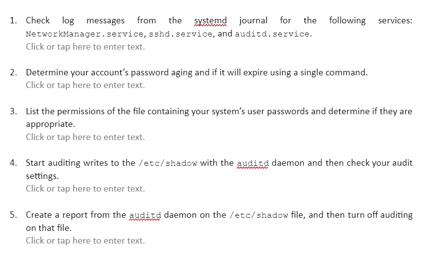 Solved 1. Check log messages from the systemd journal for | Chegg.com