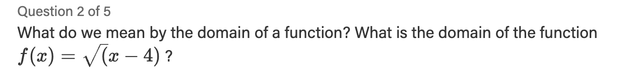 Solved Question 1 of 5 Define a real-valued function of a | Chegg.com