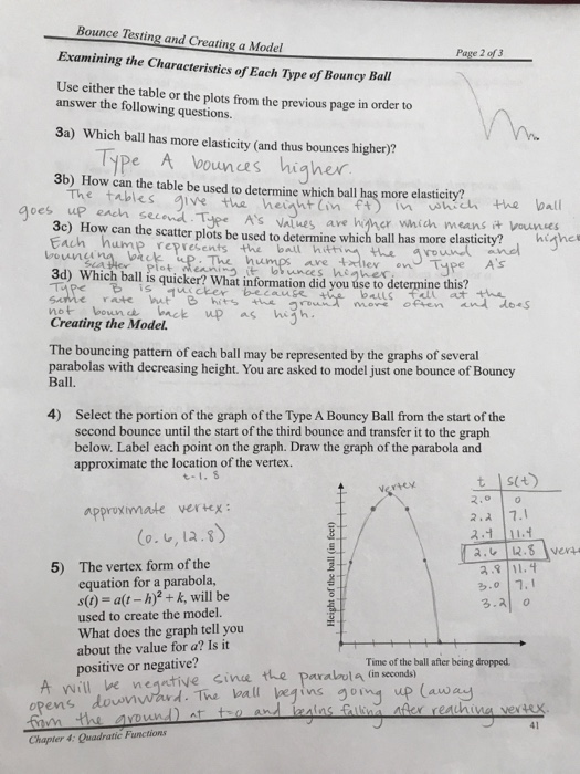 Solved Bounce Testing and Creating a Model. George, who is | Chegg.com