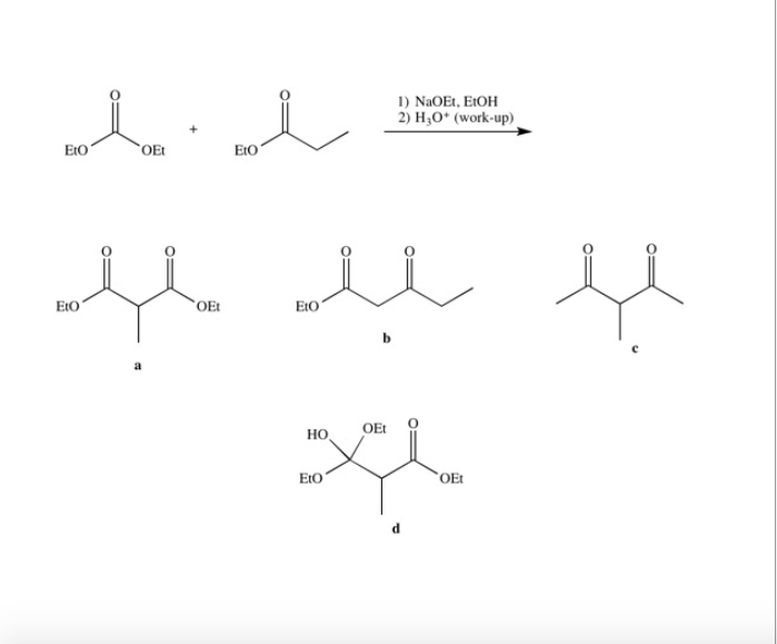 Solved أنا 1) NaOEt, EtOH 2) H,0* (work-up) Et0 OEt Et0 -- | Chegg.com