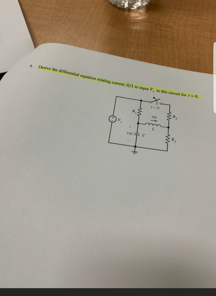 Solved 4. Derive the differential equation relating current | Chegg.com