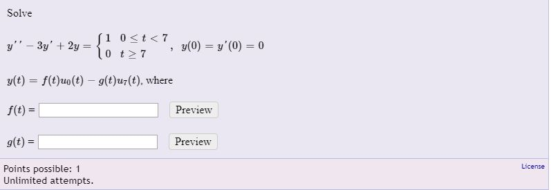 Solved Solve (107 , y(0) = y'(0) = 0 y(t) = f(t)uo(t) – | Chegg.com