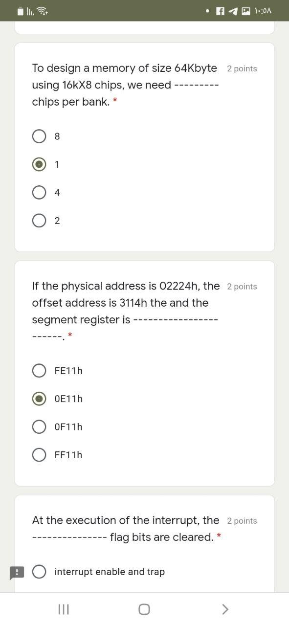 Solved 1.On To design a memory of size 64Kbyte 2 points | Chegg.com