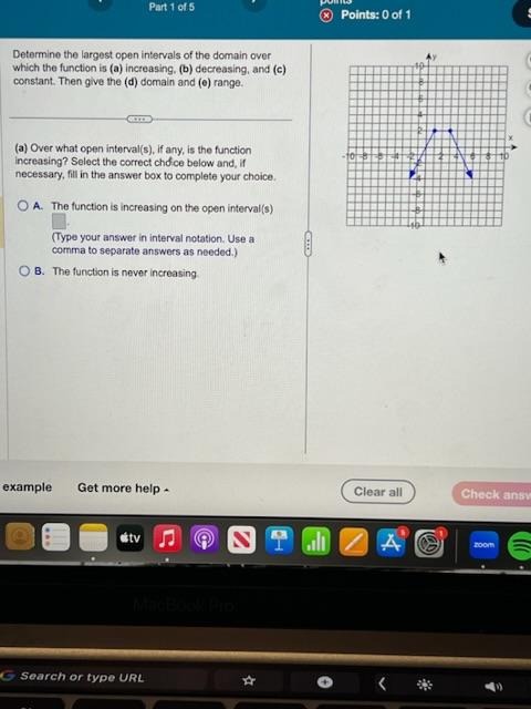 Solved Determine the largest open intervals of the domain | Chegg.com