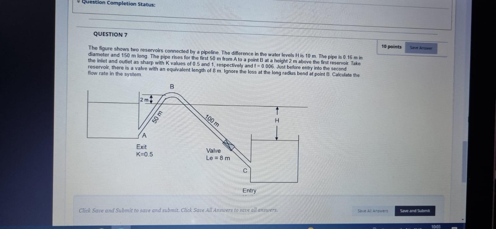 Solved The figure shows two reservoirs connected by a | Chegg.com