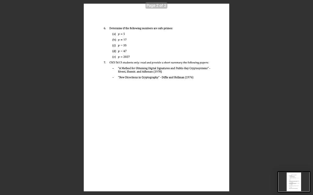 CSCI 4613/5613 - Assignment 6 Consider the group 2: | Chegg.com