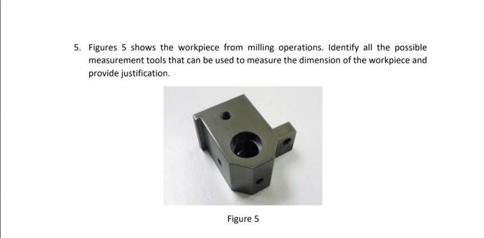 Solved 5. Figures 5 shows the workpiece from milling | Chegg.com